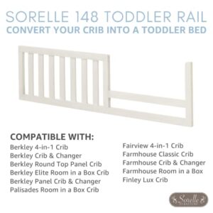 Sorelle 148 Toddler Solid Wood Bed Rail & Crib Conversion Kit | Universal & Timeless Style | Weathered White | 51"x1"x14", Converts Crib to Toddler Bed