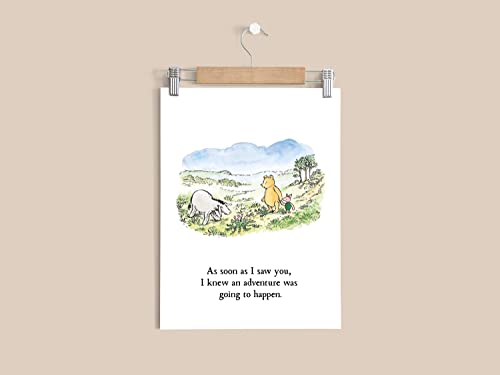 bumbleboo Nistio® Classic Winnie the Pooh Nursery Wall Decor, Winnie the Pooh Print, Winnie the Pooh Playroom Decor, Set of 9 Prints, Piglet, Eeyore, Tigger Nursery Decor, Unframed, 8x10 inches