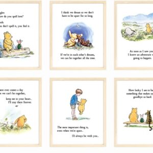 bumbleboo Nistio® Classic Winnie the Pooh Nursery Wall Decor, Winnie the Pooh Print, Winnie the Pooh Playroom Decor, Set of 9 Prints, Piglet, Eeyore, Tigger Nursery Decor, Unframed, 8x10 inches