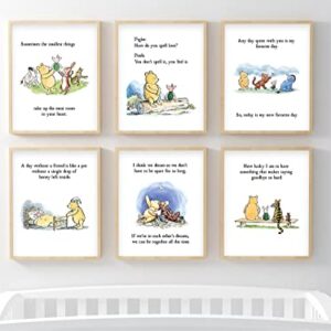 bumbleboo Nistio® Classic Winnie the Pooh Nursery Wall Decor, Winnie the Pooh Print, Winnie the Pooh Playroom Decor, Set of 9 Prints, Piglet, Eeyore, Tigger Nursery Decor, Unframed, 8x10 inches