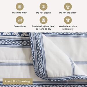 3 Piece Quilt Set with Shams | Soft & Breathable Bed Cover for Spring & Summer | Hypoallergenic All-Season Quilt | Multi Layer Coverlet | Lightweight Bedspread | Boho Stripes | Sydney Collection…