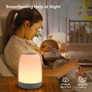 Dremkit Nursery Night Light for Kids, Baby Night Light with Dimmable Warm Light, 5 Color Changing Light, USB Rechargeable Bedside Night Light Lamp for Breastfeeding, Babies and Toddlers Bedrooms