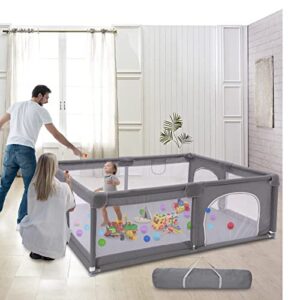 baby playpen, large playpen for babies and toddlers (71x59inch), safety playard with anti-collision foam, indoor & outdoor kids activity center