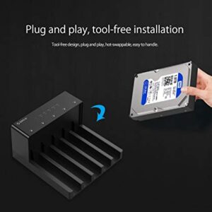 ORICO 5 Bay Docking with Clone USB 3.0 to SATA External Hard Drive 5 Bay Docking Station with Duplicator Offline Clone Function for 2.5 or 3.5in HDD/SSD Max Support 5X 16TB [6558US3-C]