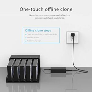 ORICO 5 Bay Docking with Clone USB 3.0 to SATA External Hard Drive 5 Bay Docking Station with Duplicator Offline Clone Function for 2.5 or 3.5in HDD/SSD Max Support 5X 16TB [6558US3-C]