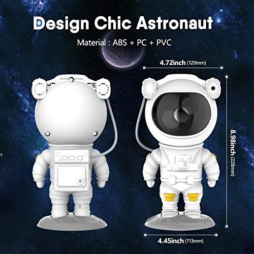 Night Light Projector for Kids, Cute Astronaut Night Light, LED Star Projector, Galaxy Lighting Ceiling Stars, Night Lights for Bedroom, Nursery, Childrens Room (Kawaii Room Decor Aestheticr)