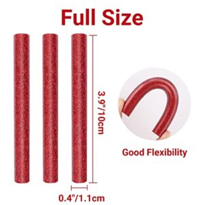 Glitter Red Hot Glue Sticks, ENPOINT 24 PCS Full Size Hot Melt Glue Sticks, Blood Red Adhesive Glue Stick Strips for Art Craft School Office Home Projects and Repairing Sealing, 4" Long x 0.43" Dia