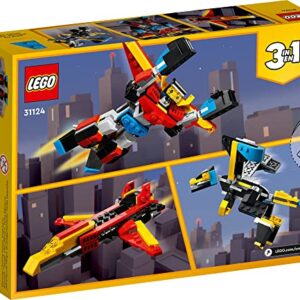 LEGO Creator 3in1 Super Robot 31124 Building Kit, Kids Can Build a Toy Robot, Toy Dragon, and Model Jet Plane, Creative Gift for Kids, Boys, Girls Age 7+ Years Old