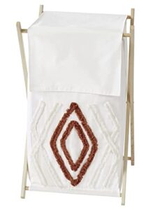 sweet jojo designs boho diamond baby kid clothes laundry hamper - ivory burnt orange rust off white diamond tufted modern bohemian farmhouse southwest shabby chic designer tribal gender neutral