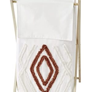 Sweet Jojo Designs Boho Diamond Baby Kid Clothes Laundry Hamper - Ivory Burnt Orange Rust Off White Diamond Tufted Modern Bohemian Farmhouse Southwest Shabby Chic Designer Tribal Gender Neutral