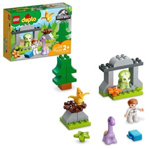 lego duplo jurassic world dinosaur nursery toys 10938 - featuring baby triceratops figure, dino learning toy for toddlers, large bricks set, great animal playset gift for girls & boys age 2 plus