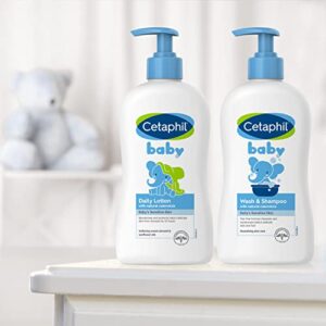 Cetaphil Baby Daily Lotion with Organic Calendula, NEW 13.5 fl oz, Vitamin E, Sweet Almond & Sunflower Oils, Mineral Oil Free, Paraben Free, Dermatologist Tested, Clinically Proven for Sensitive Skin