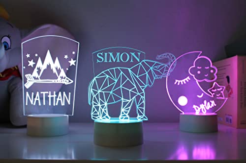 ETCHEY Personalized Dinosaur Night Light, Dinosaur Night Light, Boy's Room, Kid's Bedroom Decor Children's Light, Kids Bedroom