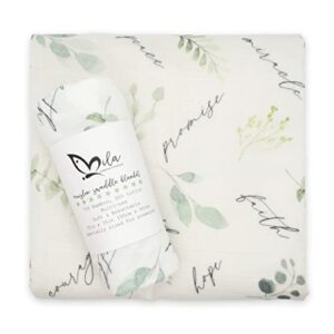 mila preemie boutique preemie swaddle (35” x 35”) - bamboo & cotton muslin swaddle blanket - soft preemie swaddle blanket - neutral preemie swaddle wrap for small newborn - great gift for moms