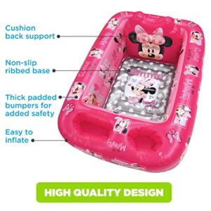 Disney Minnie Mouse Air-Filled Cushion Bath Tub - Free-Standing, Blow up, Portable, Inflatable, Safe Bathing, Baby Bathtub, Toddler Bathtub