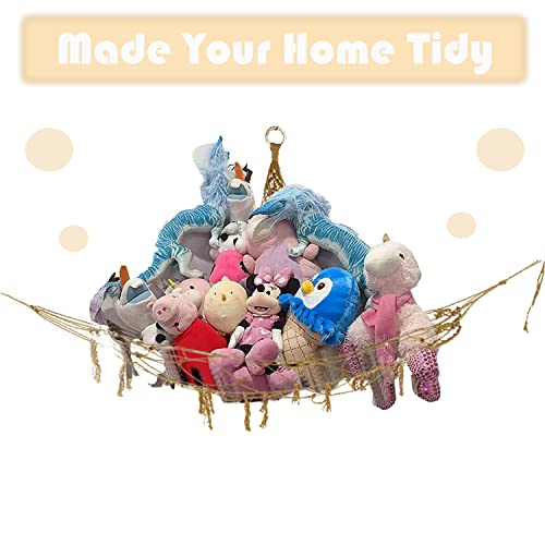 Toy Hammock For Stuffed Animals Hammock Corner, Macrame Toy Hammock, Hanging Stuffed Animal Storage Holder Teddy Bear Net Gifts For Kids Room