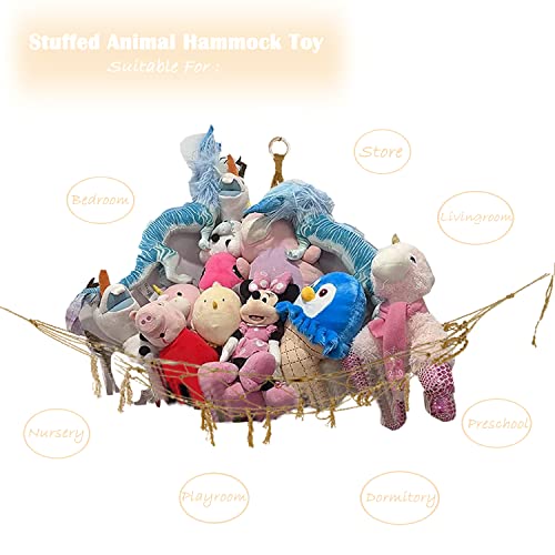 Toy Hammock For Stuffed Animals Hammock Corner, Macrame Toy Hammock, Hanging Stuffed Animal Storage Holder Teddy Bear Net Gifts For Kids Room