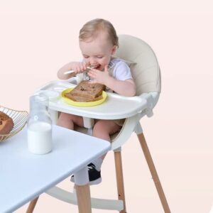 PandaEar 3-in-1 High Chairs for Babies Toddlers, Convertible Infant Highchair with Removable Tray & Safety Harness Adjustable Legs