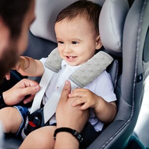 Pro Goleem Car Seat Strap Covers for Babies Soft Car Seat Strap Shoulder Pads for All Car Seats, Stroller, Pushcar, Gray