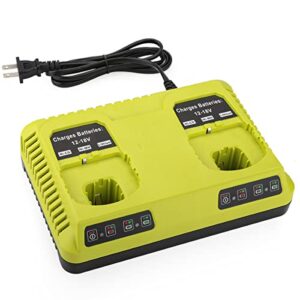 antrobut p117 replacement ryobi charger 18v dual charger for ryobi battery charger dual chemistry li-ion & ni-cad ni-mh 12v-18v for ryobi one+ plus battery p100 p101 p102 p103 p105 p107 p108 1400670