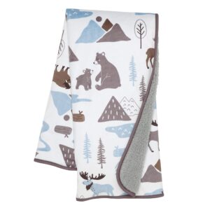 lambs & ivy big sky woodland forest animals soft minky/fleece baby blanket