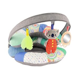 Infantino 3-in-1 Tummy Time, Sit Support & Mini Gym - Removable Toy Arch - Musical Koala Pal, Soothing Leaf Teether & Peek-and-See Mirror - for Babies, 0M+