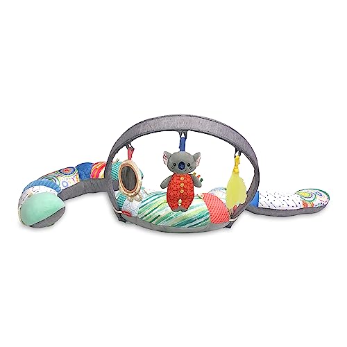 Infantino 3-in-1 Tummy Time, Sit Support & Mini Gym - Removable Toy Arch - Musical Koala Pal, Soothing Leaf Teether & Peek-and-See Mirror - for Babies, 0M+