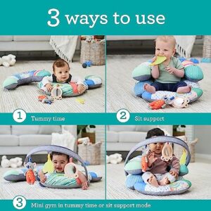 Infantino 3-in-1 Tummy Time, Sit Support & Mini Gym - Removable Toy Arch - Musical Koala Pal, Soothing Leaf Teether & Peek-and-See Mirror - for Babies, 0M+