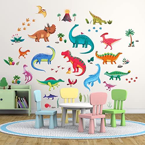 DECOWALL DS9-2115 Large Dinosaur Wall Decals Dino Stickers for Kids Boys Baby Nursery Bedroom Living Room Classroom Playroom Home Decor Art Decoration