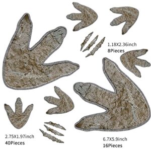 64 Pieces Dinosaur Decor Dinosaur Footprints Floor Decals Peel and Stick Dinosaur Track Stickers Removable Dinosaur Tracks Wall Decals Vinyl Footprints Wall Decal for Baby Nursery Bedroom Home Decor