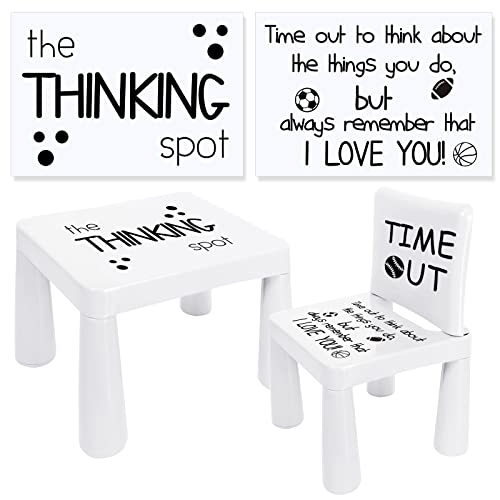 2 Pack Time Out Chairs Sticker Child Toddler Early Education Sticker by Times Overtime Chair Decoration Wall Stickers Vinyl for Boy Girl Nursery Home Decoration