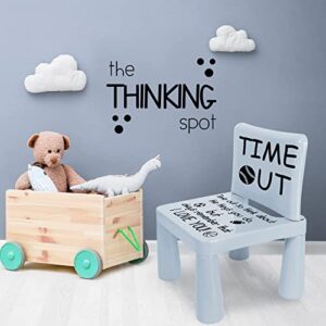 2 Pack Time Out Chairs Sticker Child Toddler Early Education Sticker by Times Overtime Chair Decoration Wall Stickers Vinyl for Boy Girl Nursery Home Decoration