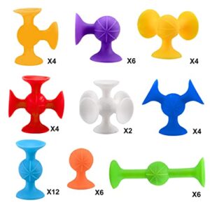 48 Piece Suction Cup Toys Construction Set, Silicone Building Blocks DIY Blocks Toys - Darts Sucker Toys are Fun Bath Toys,Sensory Toy for Toddlers 3 Year Old Boys and Girls