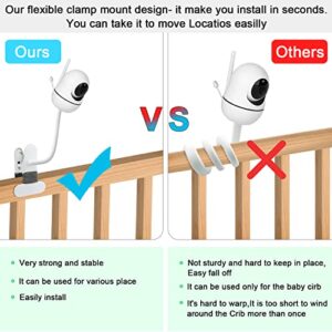 2 Pack Baby Monitor Mount Compatible with HelloBaby HB65/HB66/HB248,ANMEATE SM935E Baby Monitor Camera Flexible Clip Clamp Mount Long Gooseneck Arm, Baby Monitors Holder Without Tools or Wall Damage