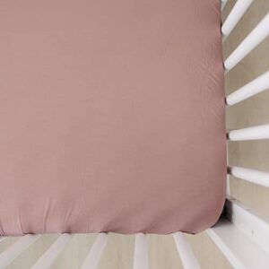 mebie baby stretch sheet (dusty rose)