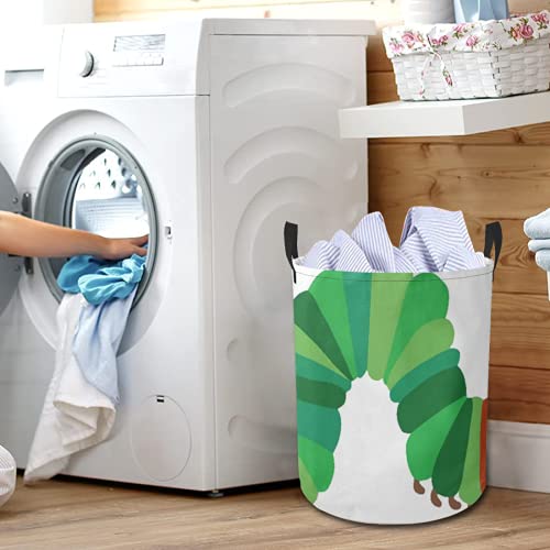 Storage Basket,The Very Hungry Caterpillar,Collapsible Large Laundry Hamper with Handles for Home Office 17.32"X13.58"