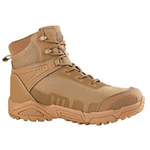 FREE SOLDIER Men's Waterproof Hiking Boots Lightweight Work Boots Military Tactical Boots Durable Combat Boots(Brown, 7.5 US)