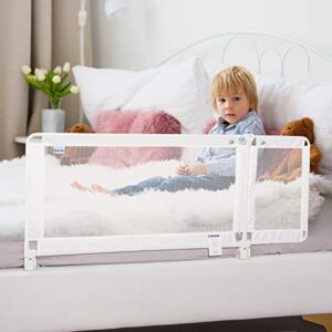 babelio toddler bed rails, 39"-51" extendable baby bed guard rail for twin/queen/full/king size bed, bed side rail for toddlers, kids & elderly adults, 22.5" tall bed bumper