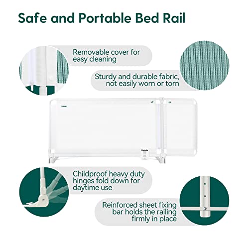 BABELIO Toddler Bed Rails, 39"-51" Extendable Baby Bed Guard Rail for Twin/Queen/Full/King Size Bed, Bed Side Rail for Toddlers, Kids & Elderly Adults, 22.5" Tall Bed Bumper