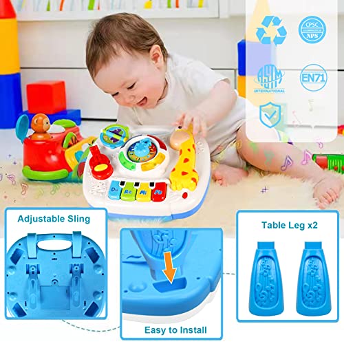 HQXBNBY Baby Toys 6 to 12 Months, Musical Learning Table Baby Toys for 1 2 3 Year Old Boys Girls Early Education Activity Center Baby Toys 12-18 Months Kids Toddler Birthday Gifts