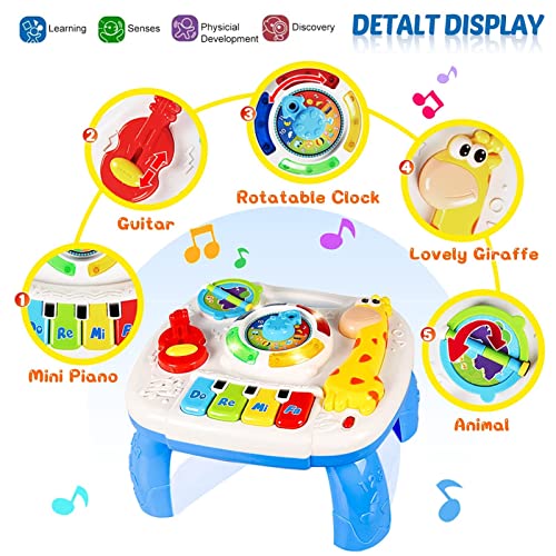 HQXBNBY Baby Toys 6 to 12 Months, Musical Learning Table Baby Toys for 1 2 3 Year Old Boys Girls Early Education Activity Center Baby Toys 12-18 Months Kids Toddler Birthday Gifts