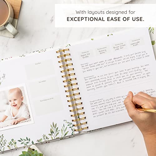 Keepsake Baby Memory Book for Baby Boy or Girl – Timeless Baby First 5 Year Baby Book – A Milestone Book to Record Every Event from Birth to Age 5 – Gender Neutral Baby Journal Scrapbook Photo Album