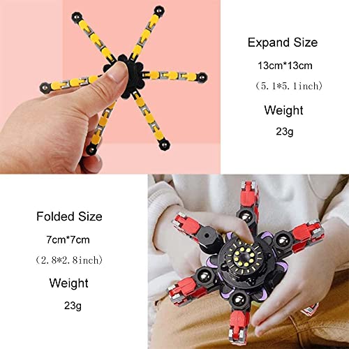 Interesting Sensory fingertip Spinning Toy, Finger Spinning Toy Spinning top Toy, with deformable Chain, Mechanical Spiral Twister, fingertip gyro, Children's Adult Decompression Toy (4)