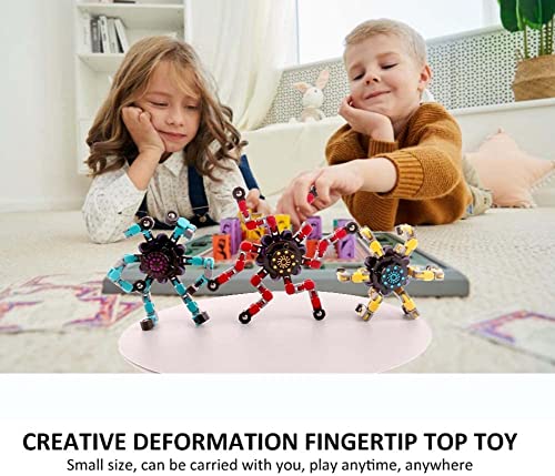 Interesting Sensory fingertip Spinning Toy, Finger Spinning Toy Spinning top Toy, with deformable Chain, Mechanical Spiral Twister, fingertip gyro, Children's Adult Decompression Toy (4)