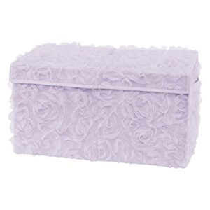 sweet jojo designs purple floral rose girl small fabric toy bin storage box chest for baby nursery kids room - lavender flower luxurious elegant princess vintage boho shabby chic luxury glam roses