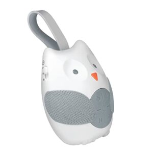 FirstHealth Soothing Sounds Baby Lullaby Sound Machine Speaker with 12 Sounds- Customizable Timer - Fun and Cute Owl Design - Hanging Loop - Stroller, Carrier, Crib, Car Seat