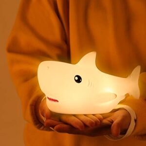 ZKLiLi Cute Shark Night Light, Shark Lights for Boys Girls Christmas Gifts Nightlight Kids Teens Room Decor, Silicone Animal Night Lamp