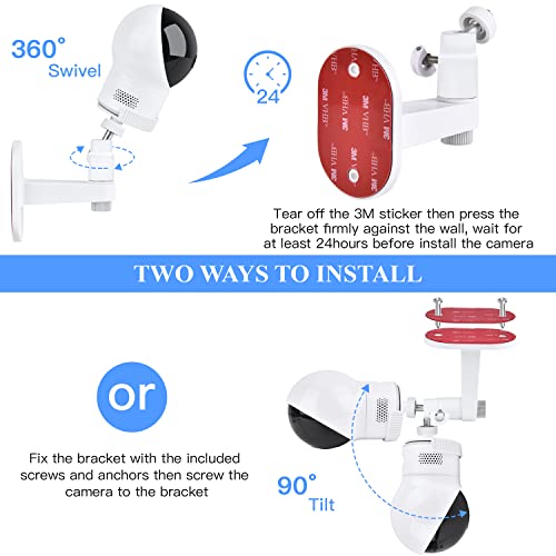 Adjustable Baby Monitor Wall Mount for Eufy Spaceview, Spaceview Pro and Spaceview S Baby Monitor, Perfect View Angle and Easy Installation Without Drilling