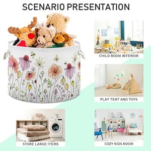 xigua Cotton Rope Basket Colorful Wildflowers Baby Laundry Basket Blanket Kids Toy Storage Basket