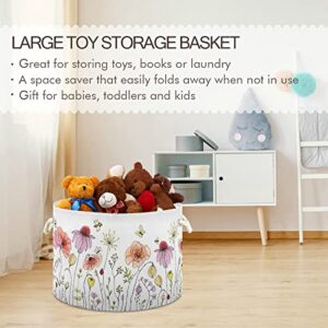 xigua Cotton Rope Basket Colorful Wildflowers Baby Laundry Basket Blanket Kids Toy Storage Basket